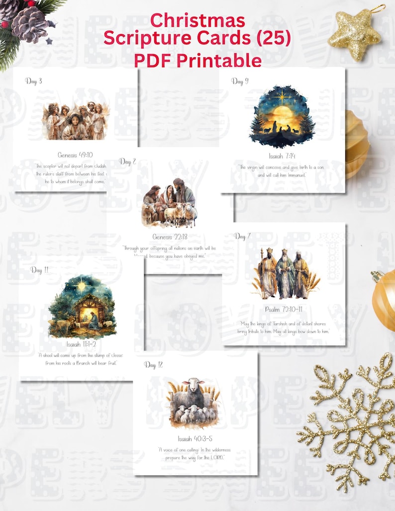 Birth of Jesus Scripture Cards for Kids, Christmas Scripture Cards ...