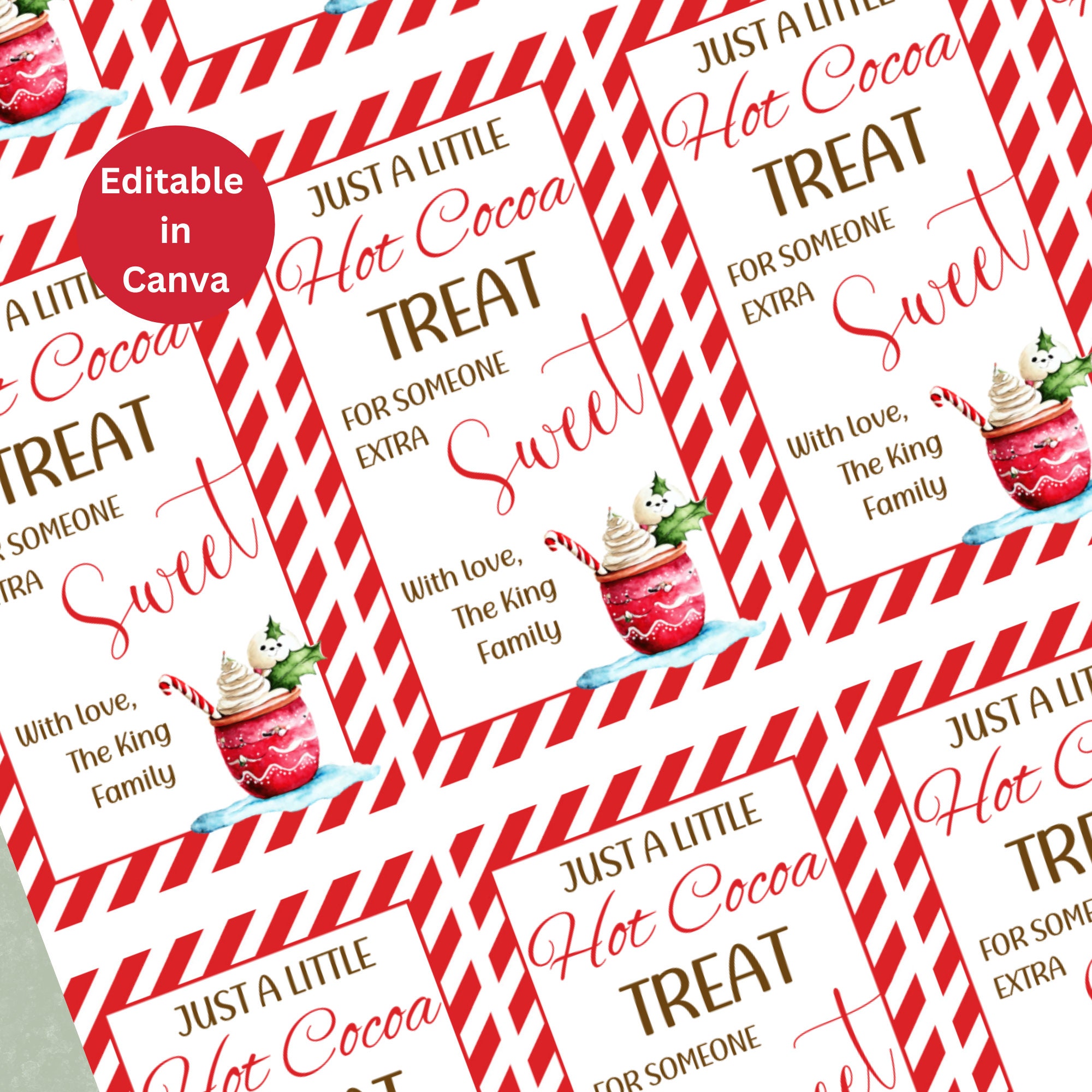 Printable Hot Cocoa Christmas Gift Tag Edit With Canva Hot - Etsy