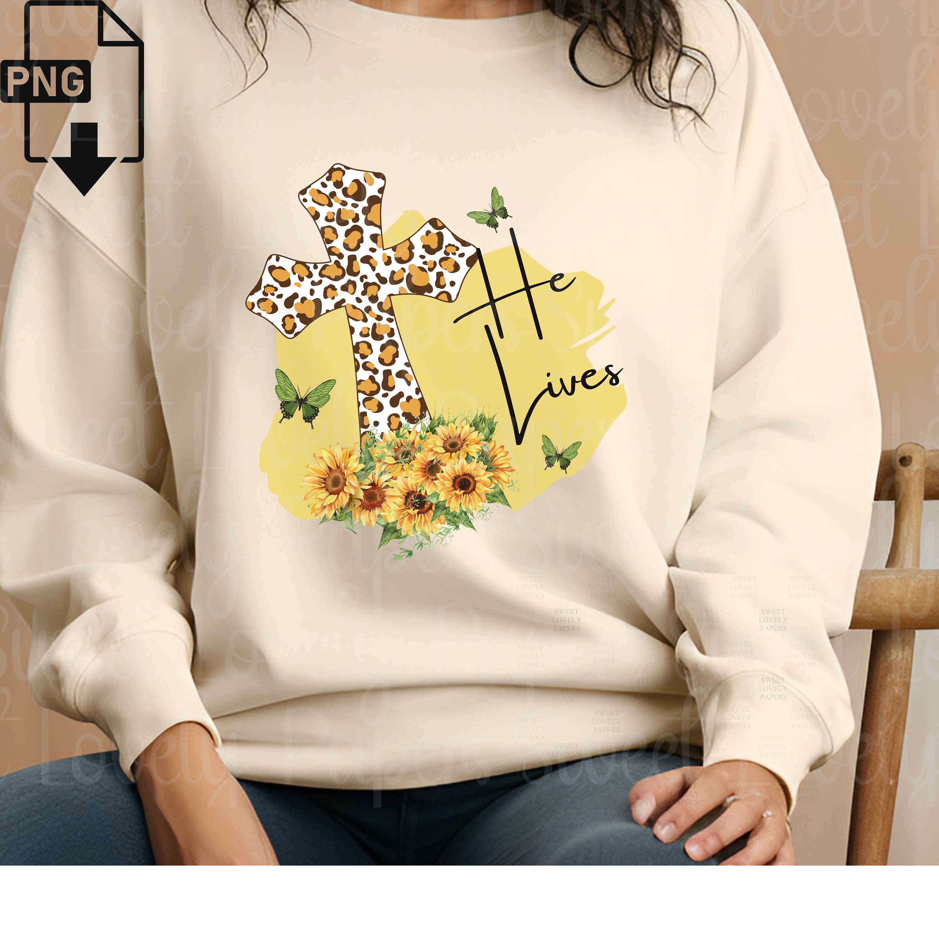 He Lives Cross PNG, Christian Png, Jesus Png Tshirt, Easter PNG, Faith ...