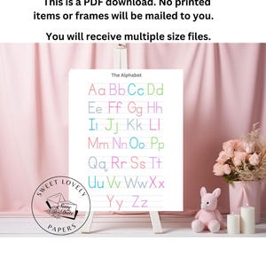 Rainbow Alphabet Poster, Educational Wall Art Printable, Handwriting ...