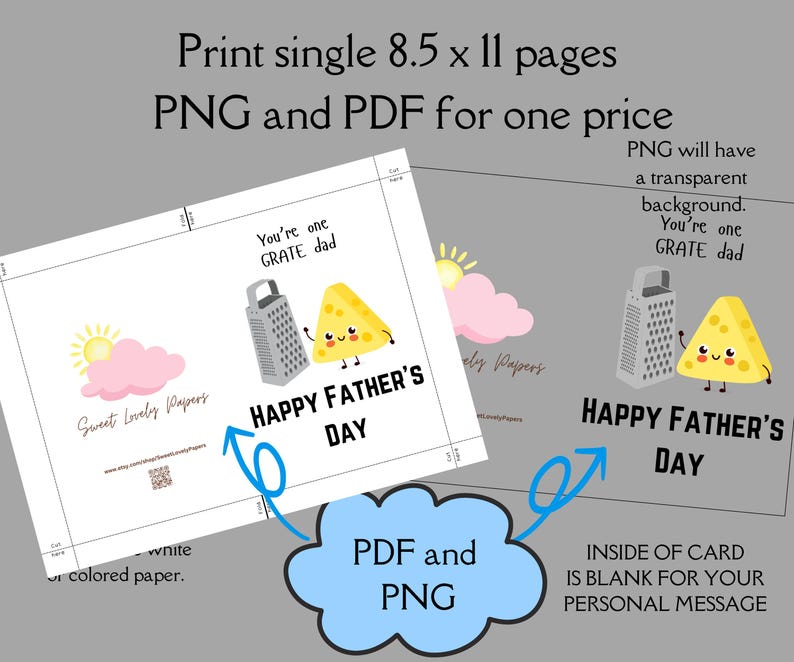 Printable Father's Day Cheesy Dad Card, Funny Fathers Day Card, Dad ...
