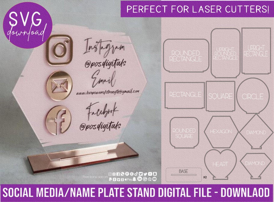 Digital Download QR Sign Svg Shapes Plaque With Stand SVG - Etsy Canada