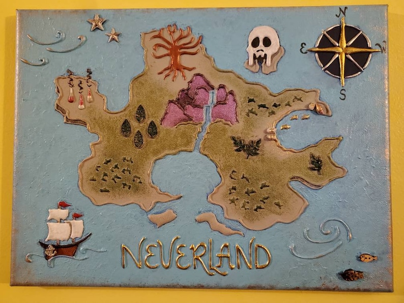 Neverland Map Painting - Etsy