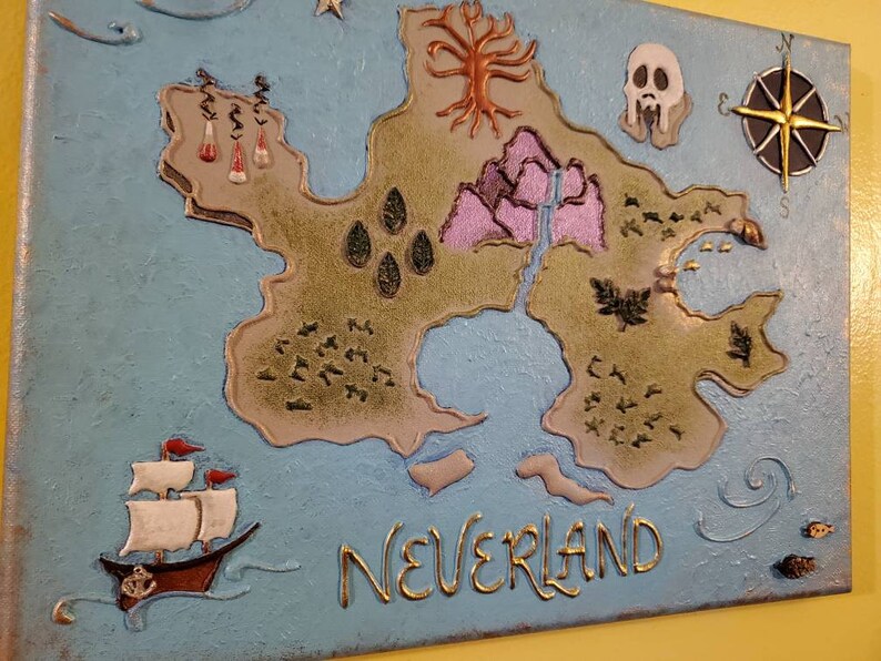 Neverland Map Painting - Etsy
