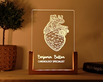 Personalized Cardiologist Heart Lamp - Medical Student Graduation ...