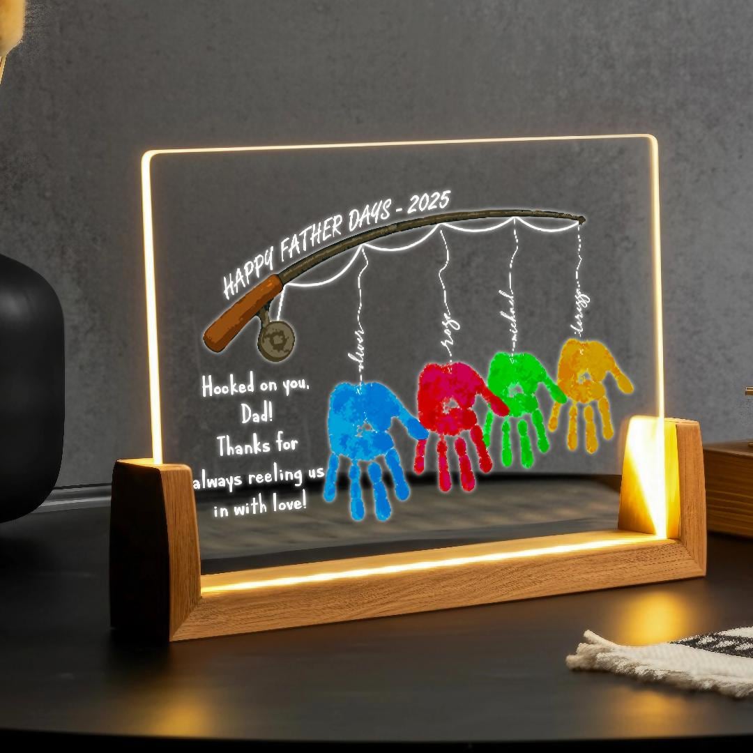 Personalized LED Handprint Lamp – Father’s Day Gift for Dad, Grandpa ...