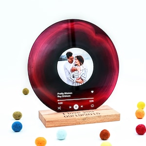 Personalized Vinyl Record With Photo Acrylic Song Plaque Anniversary ...