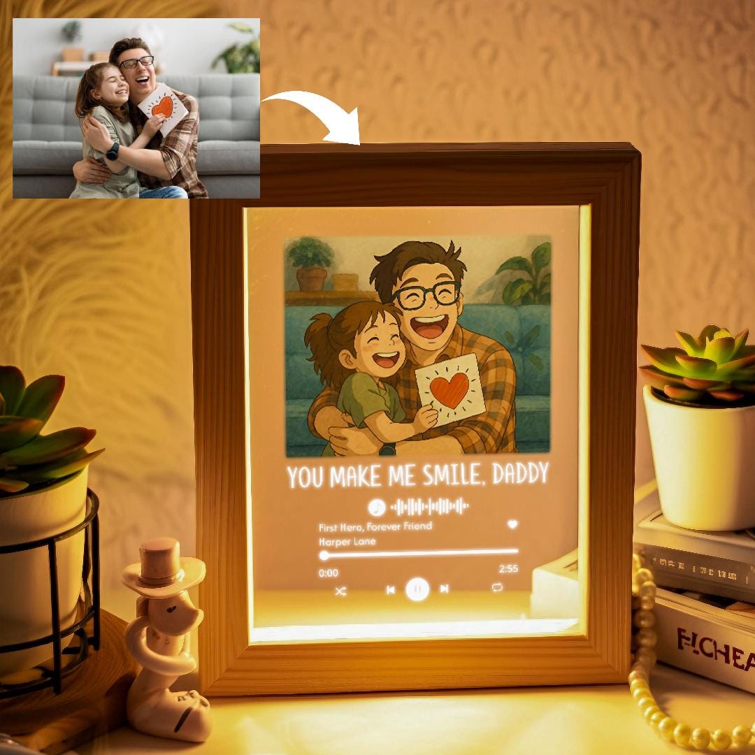 Custom Anime Style Song Lamp for Dad – Ghibli Inspired LED Light With ...