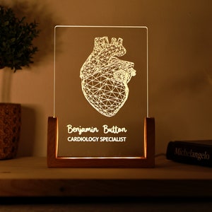 Heart Surgeon Personalized 3D Lamp - Customized Gifts for Heart Doctor ...