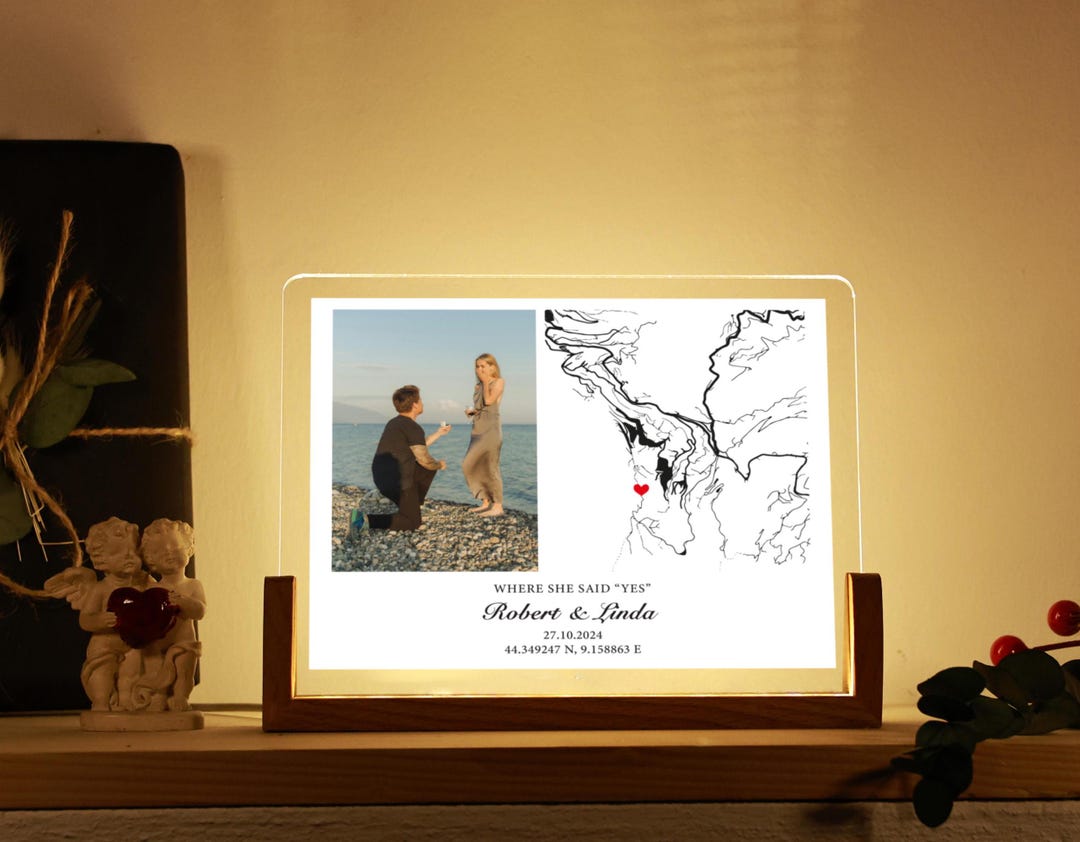 Personalized Engaged Print - Engagement Gift for Couple - Engagement ...