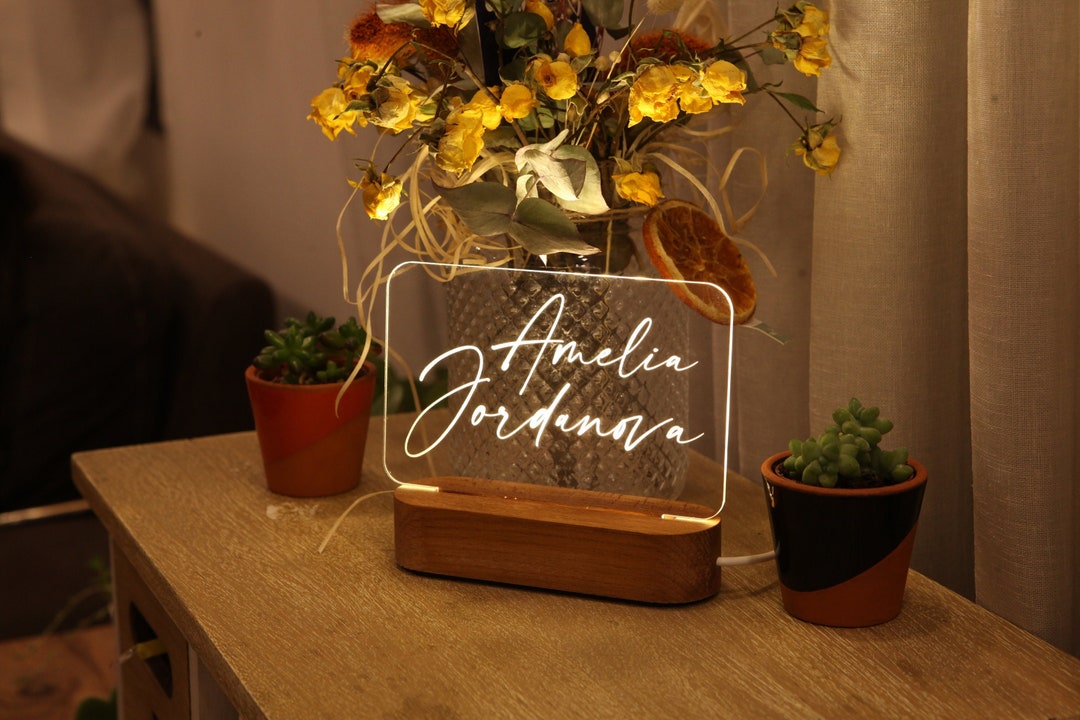 Custom Name Led Night Light - Office Desk Decor for Coworker - Boss Day ...