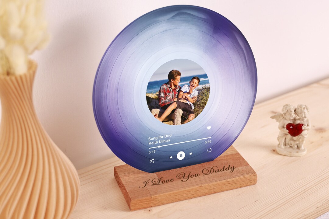 Custom Song Photo Vinyl Record - Gift for Dad - Dad Birthday Gift ...