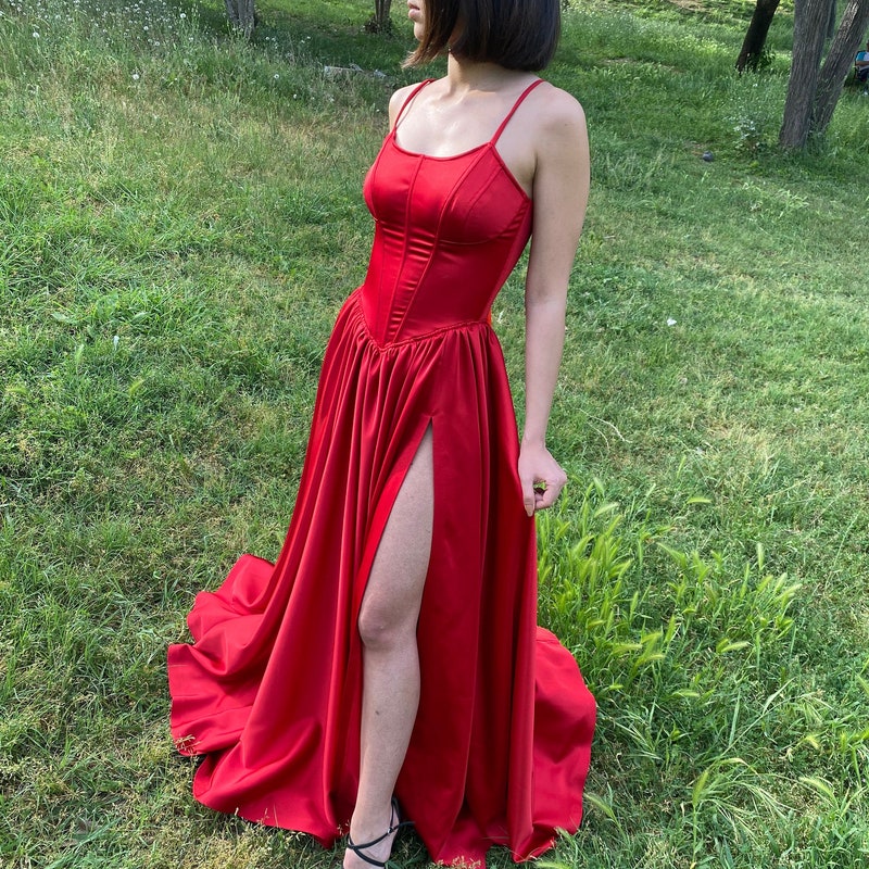 Red Dress Slit - Etsy