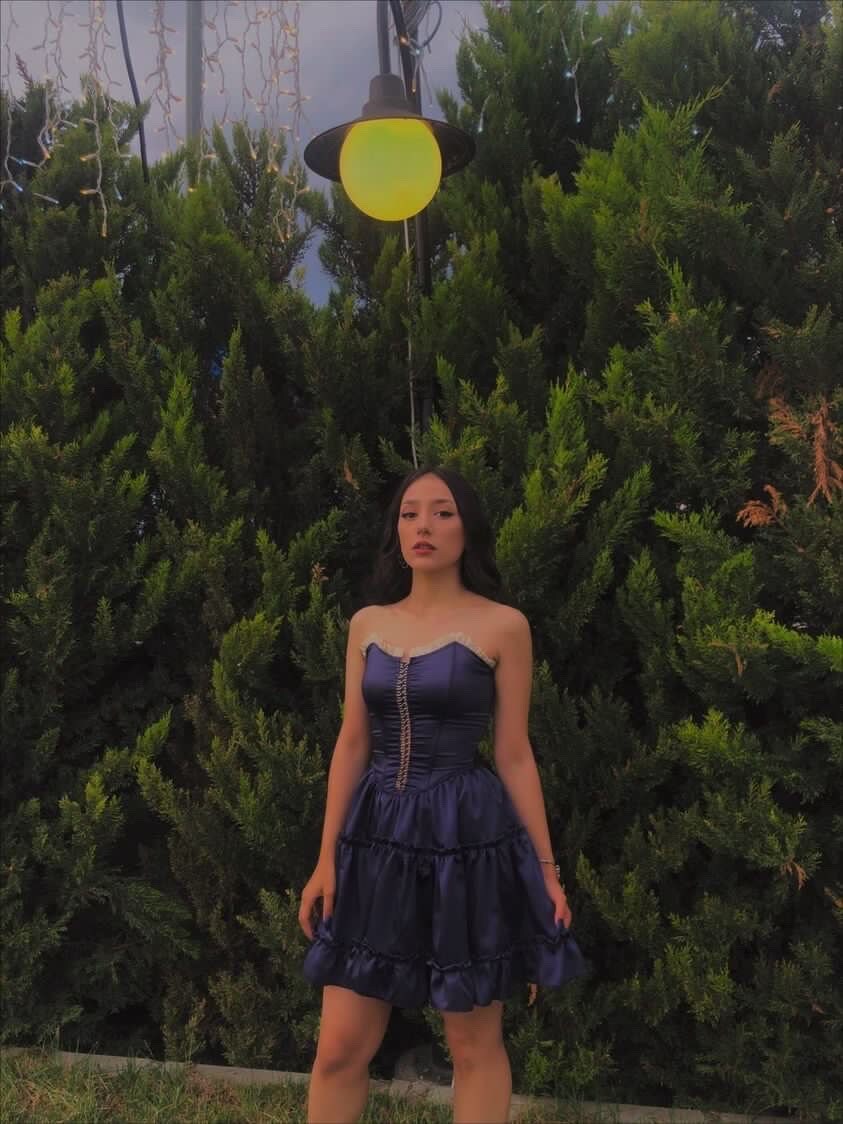 Vintage Style Navy Blue Satin Corset Dress/dark Blue Frilly - Etsy