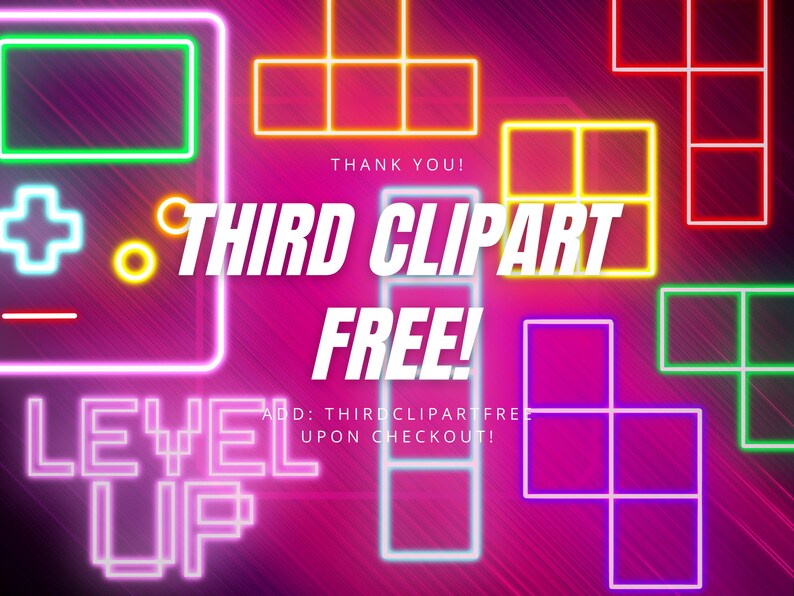 Neon Video Game Clipart Bundle Retro Games Digital Download - Etsy