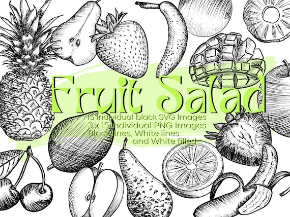 Fruit Salad Clip Art Black And White