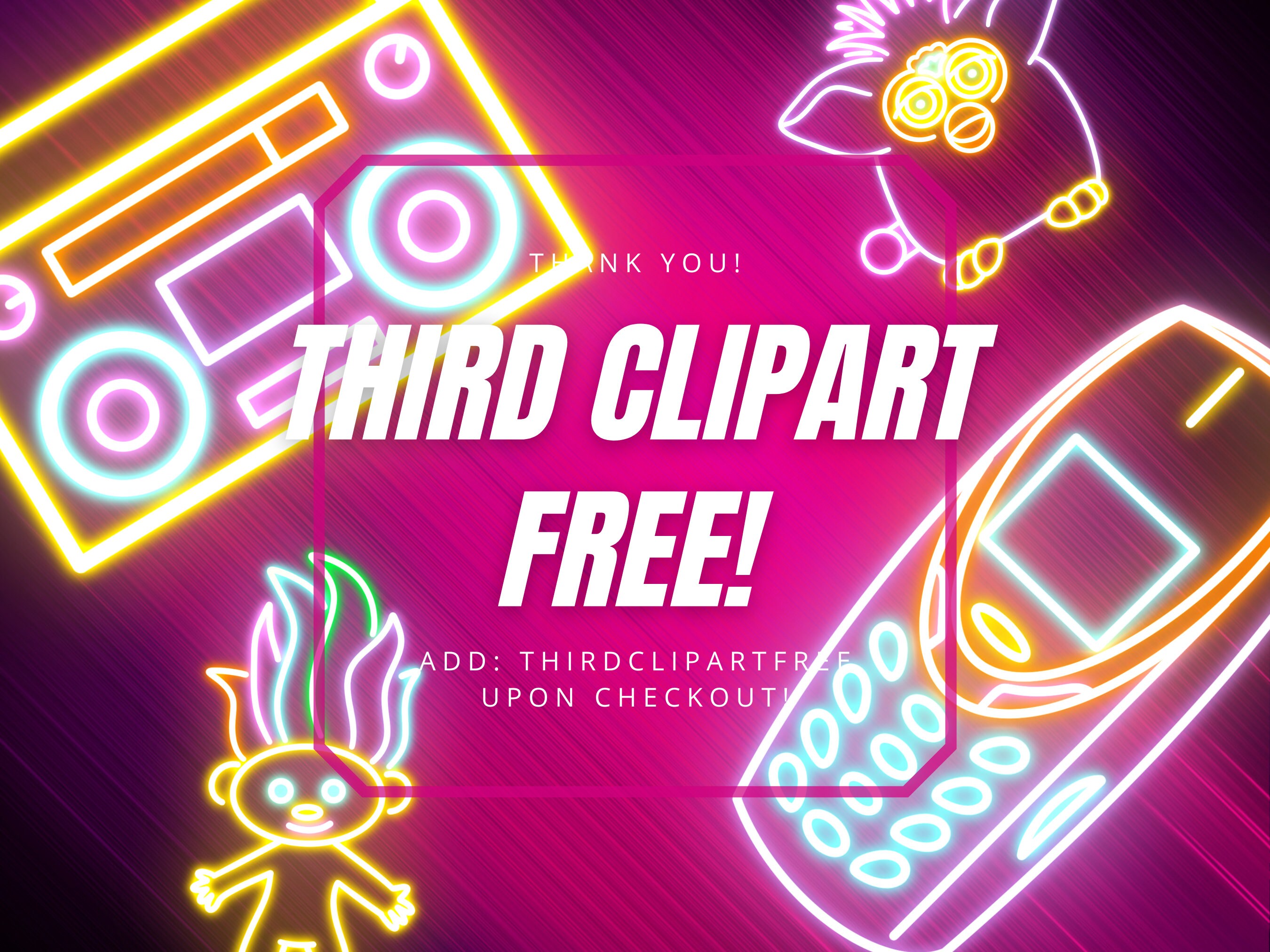 Retro 80s 90s Neon Clipart Bundle PNG Digital Download, Nostalgic Toys ...