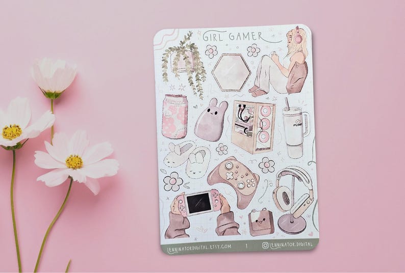 Clean Girl Gamer Sticker Sheets: Hand Made Video Game Stickers for ...
