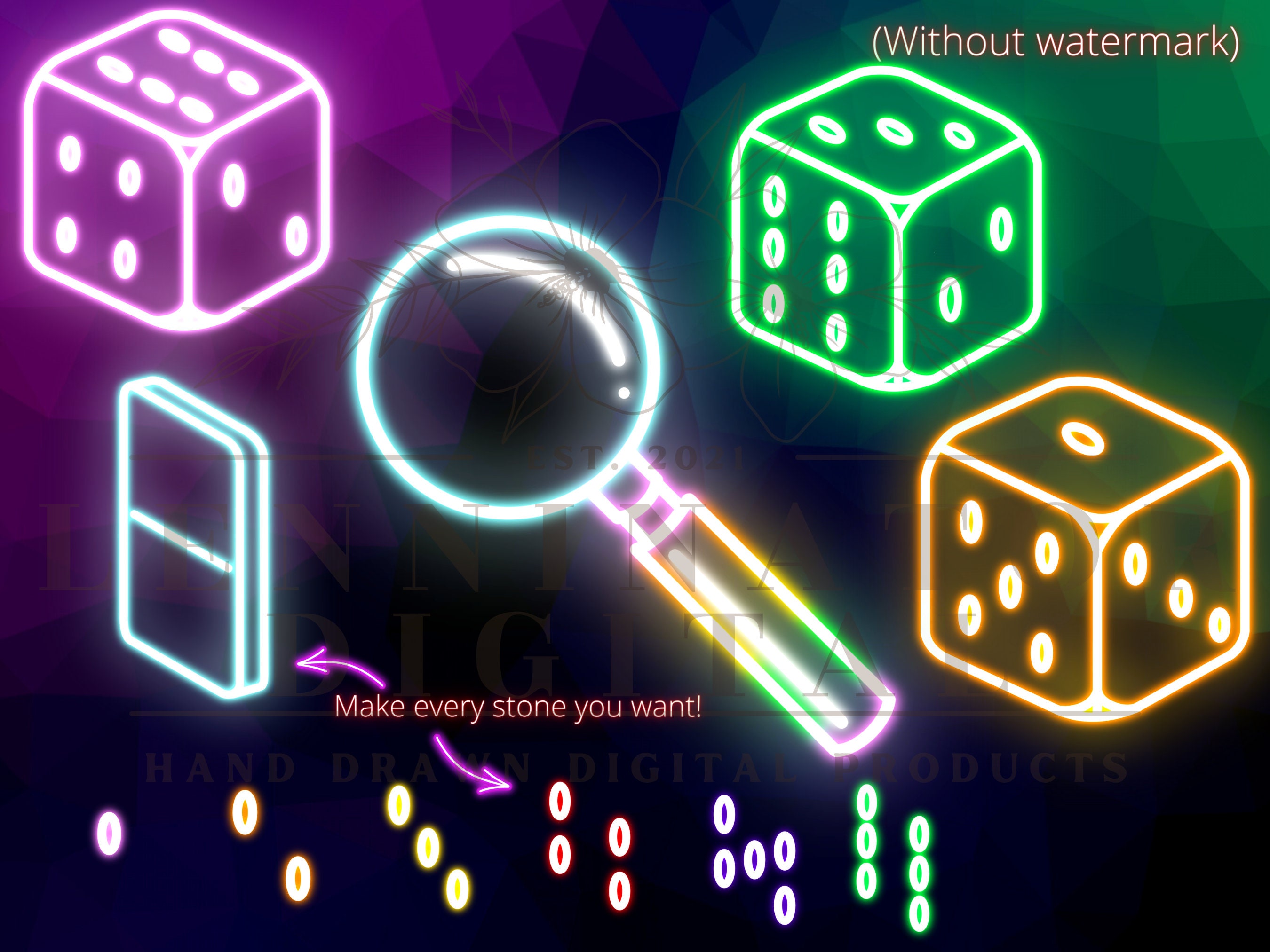 Neon Board Game PNG Clipart Bundle Card and Board Games Retro Digital ...