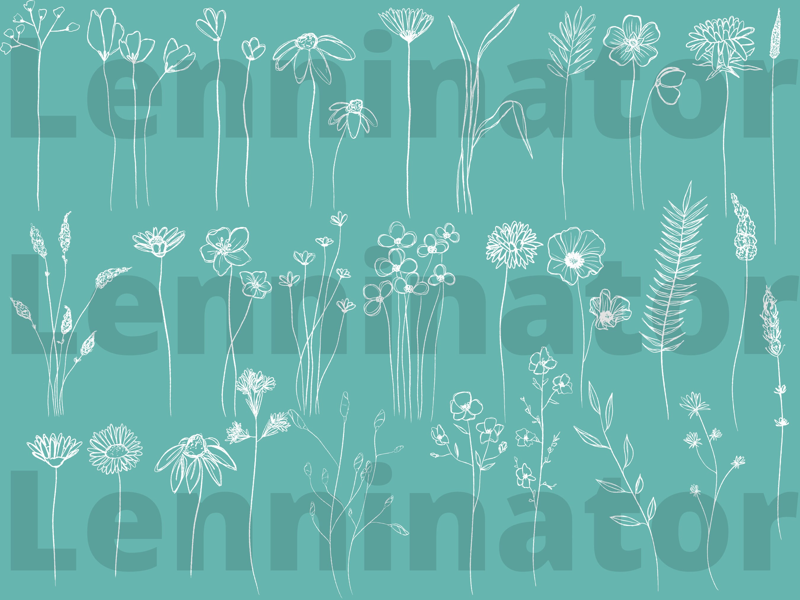 Doodle Wildflowers Clipart - SVG PNG Simple Sketch Fineliner Flower ...