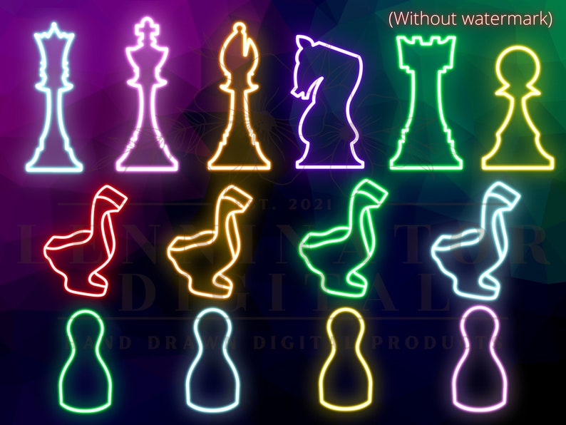 Neon Board Game PNG Clipart Bundle | Card and Board Games | Retro ...