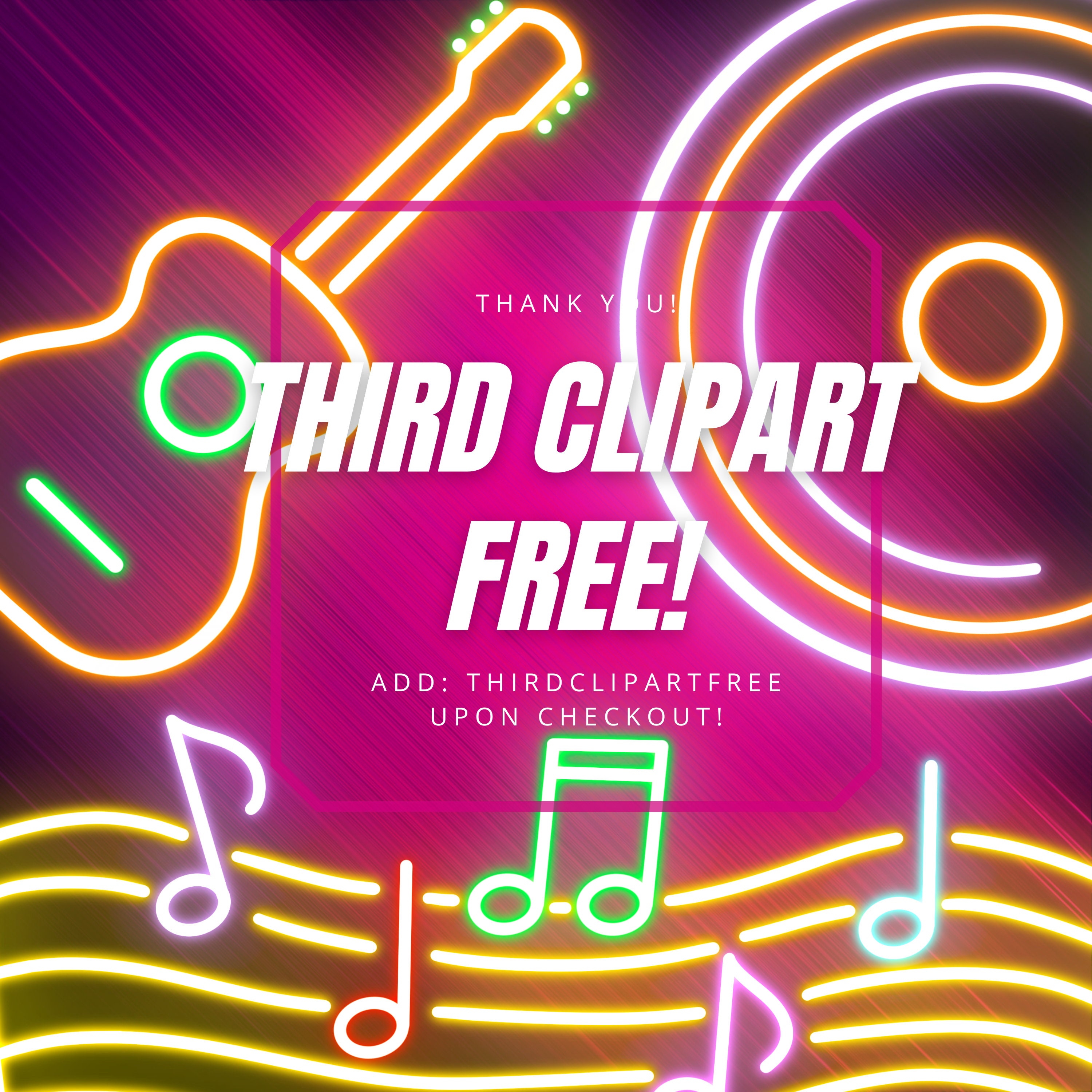 Neon Music Clipart, Glowing Musical Instrument Doodles, Live ...