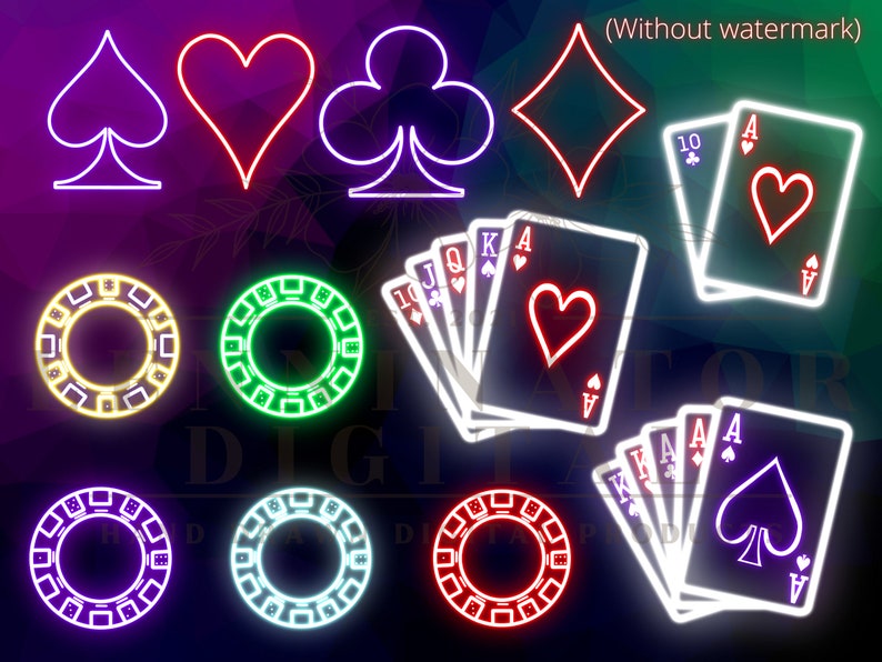 Neon Board Game PNG Clipart Bundle | Card and Board Games | Retro ...