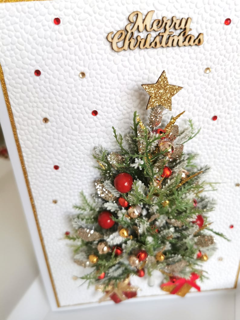 Handmade Christmas Tree Card - Etsy