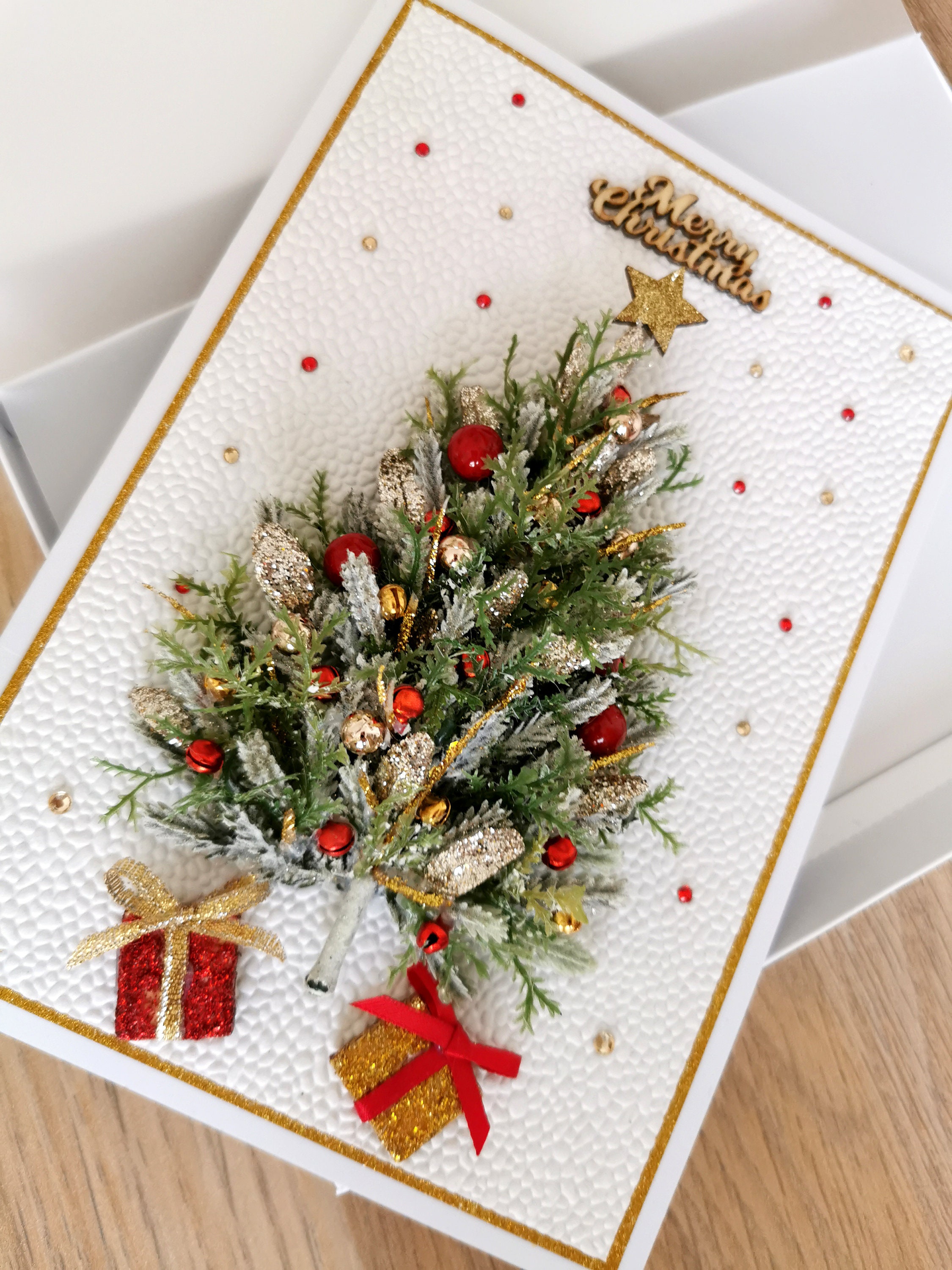 Handmade Christmas Tree Card - Etsy