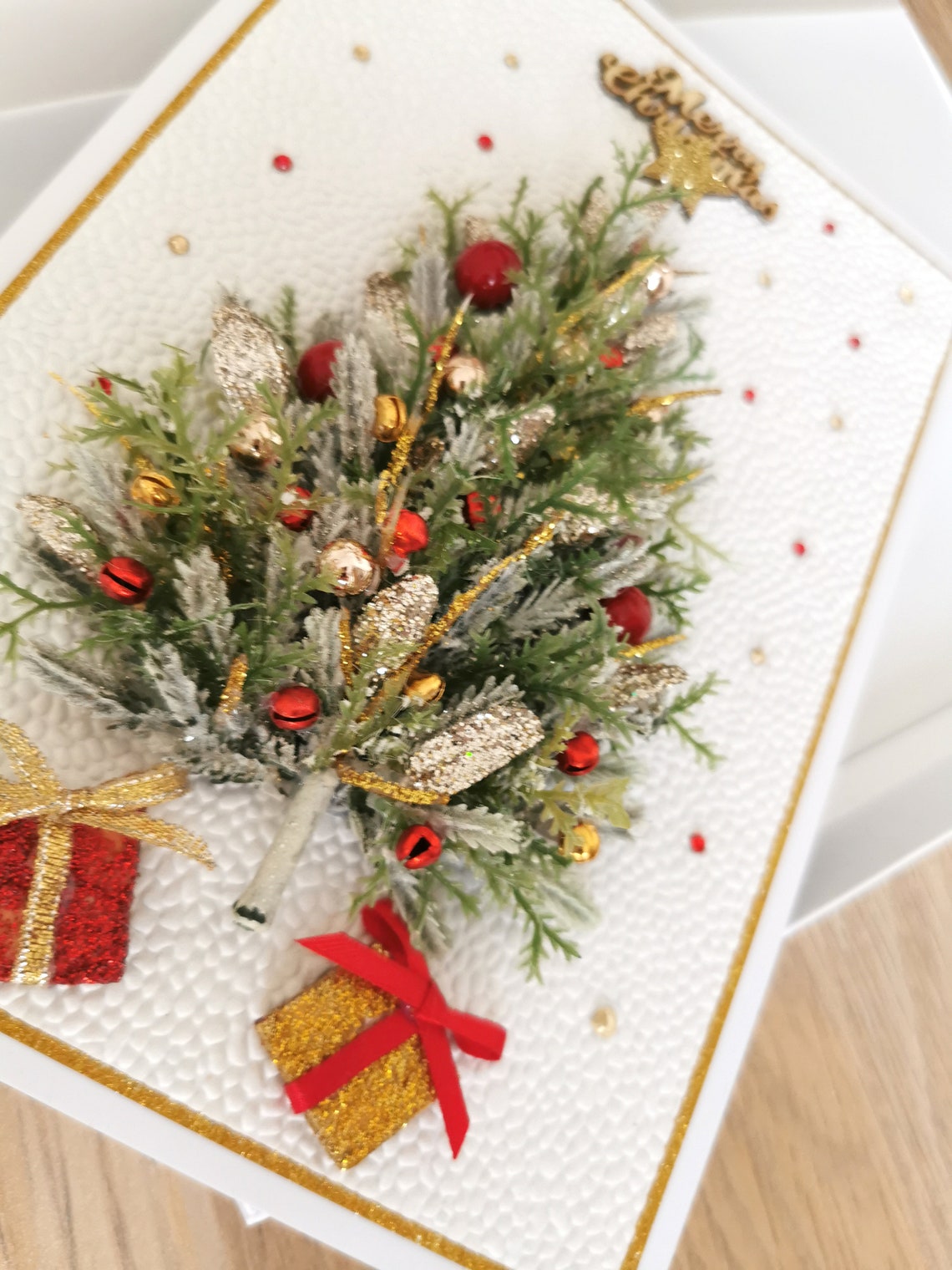 Handmade Christmas Tree Card - Etsy