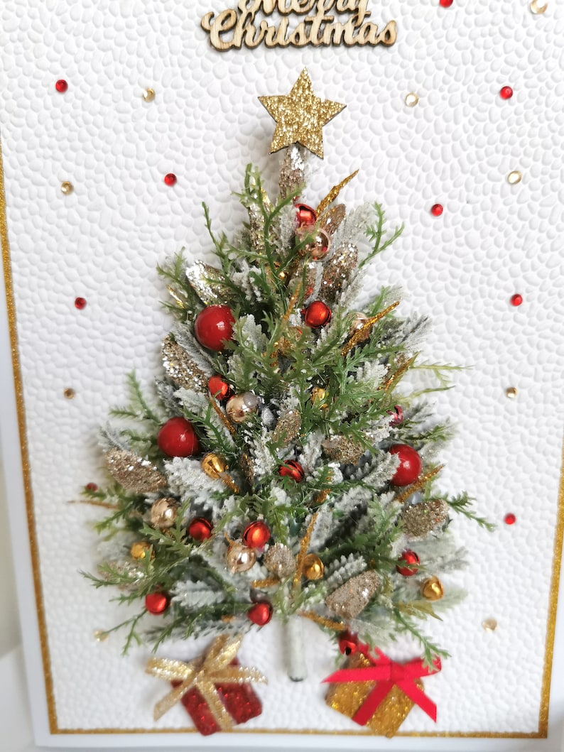 Handmade Christmas Tree Card - Etsy