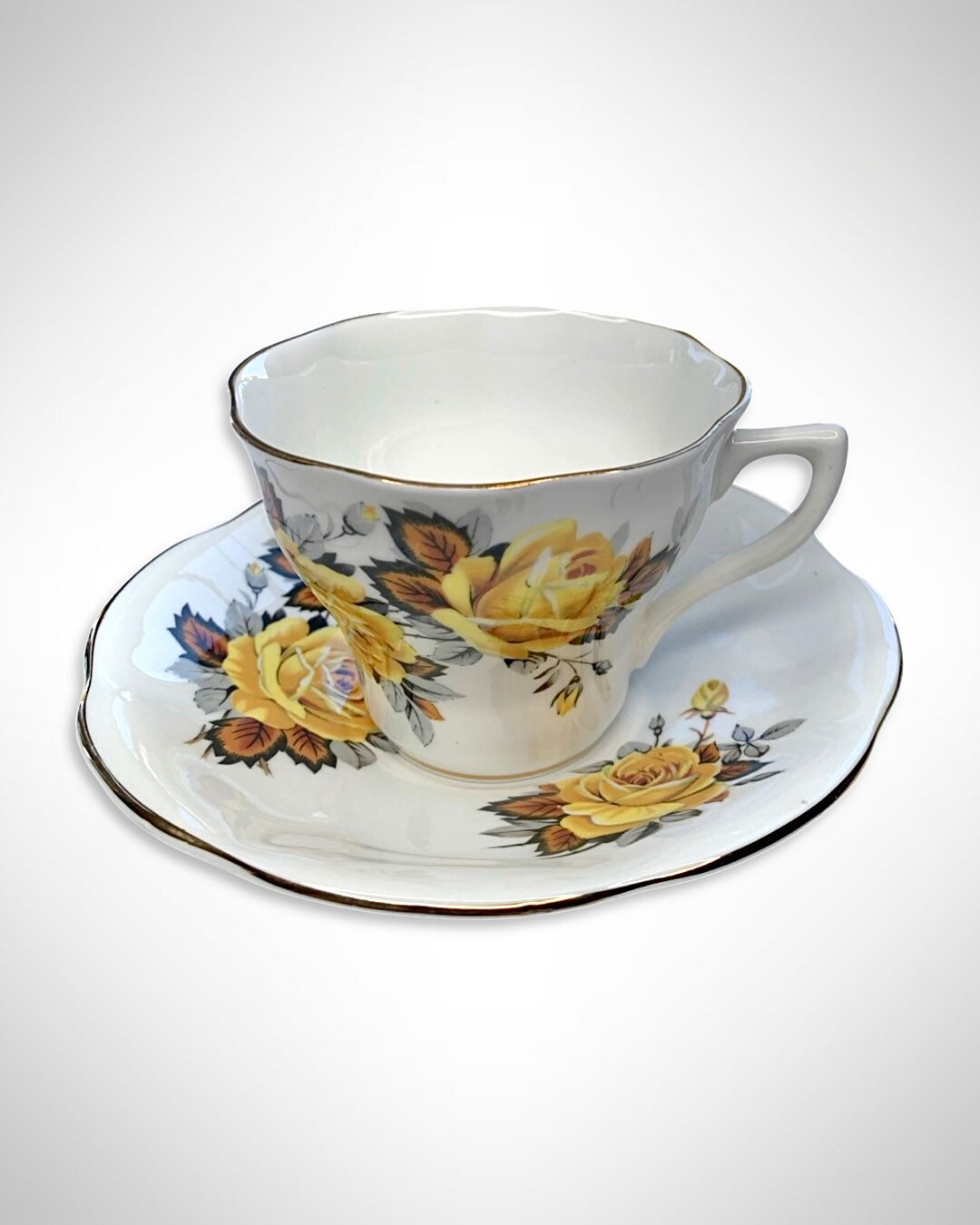 Rosina-queens English Yellow Rose Tea Cup and Saucer - Etsy