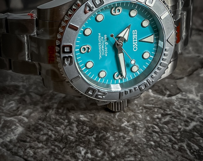 Seiko Mod tiffany Blue Submariner Style - Etsy UK
