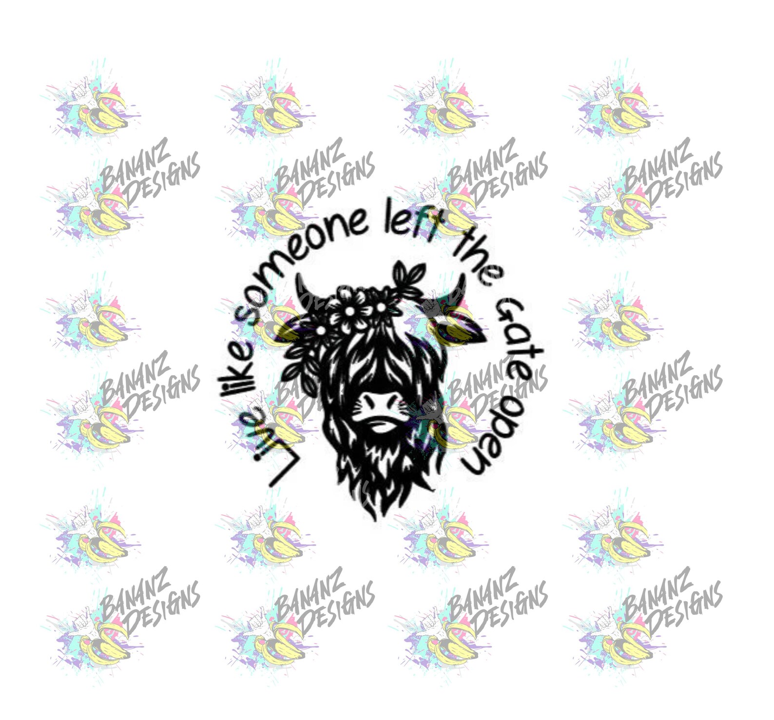 Highland Cow Window Decal - Live Like Someone Left the Gate Open - Etsy