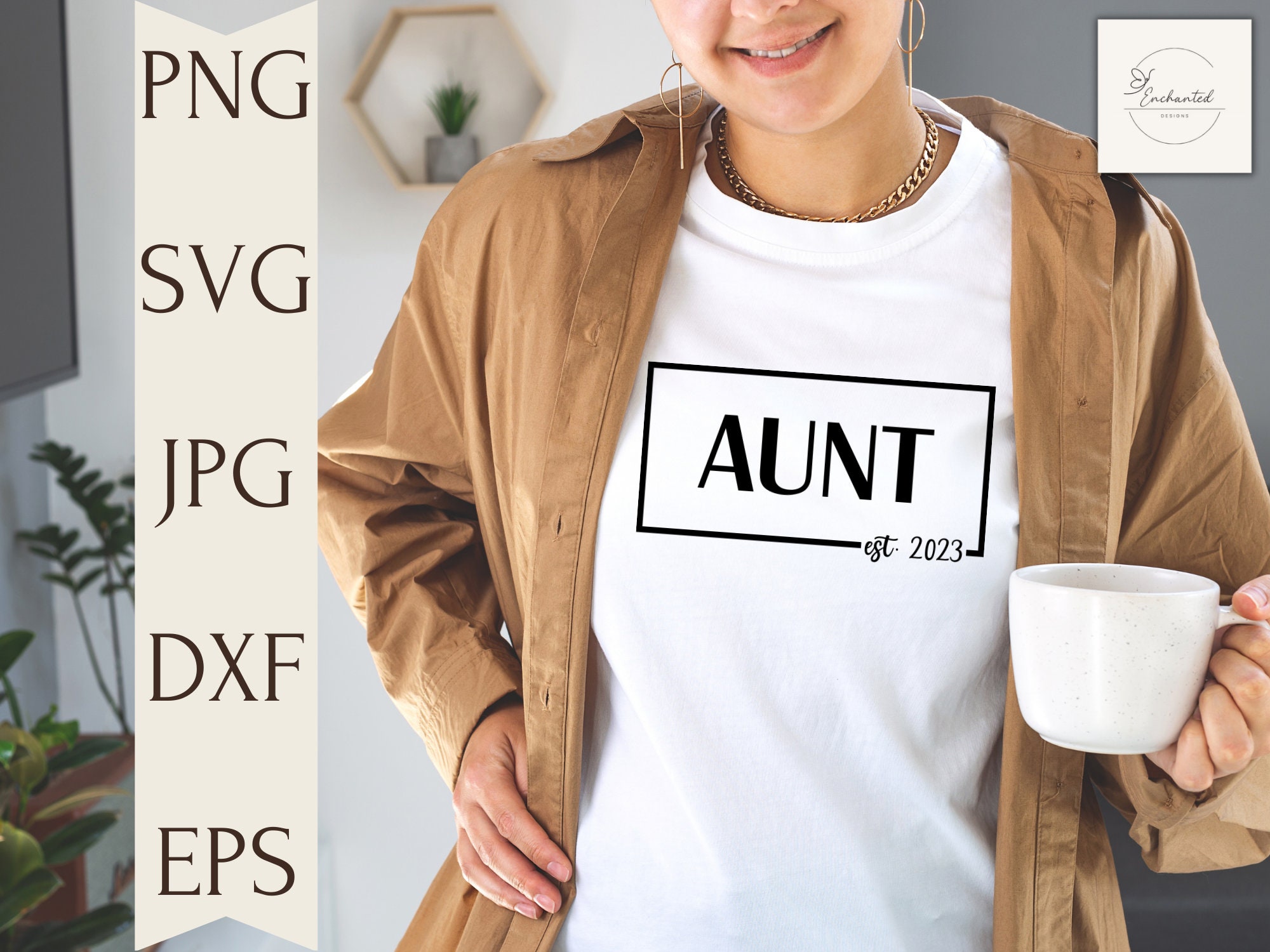 Aunt Est. 2023 SVG, Aunt Shirt Instant Download, Auntie Gift Ideas ...