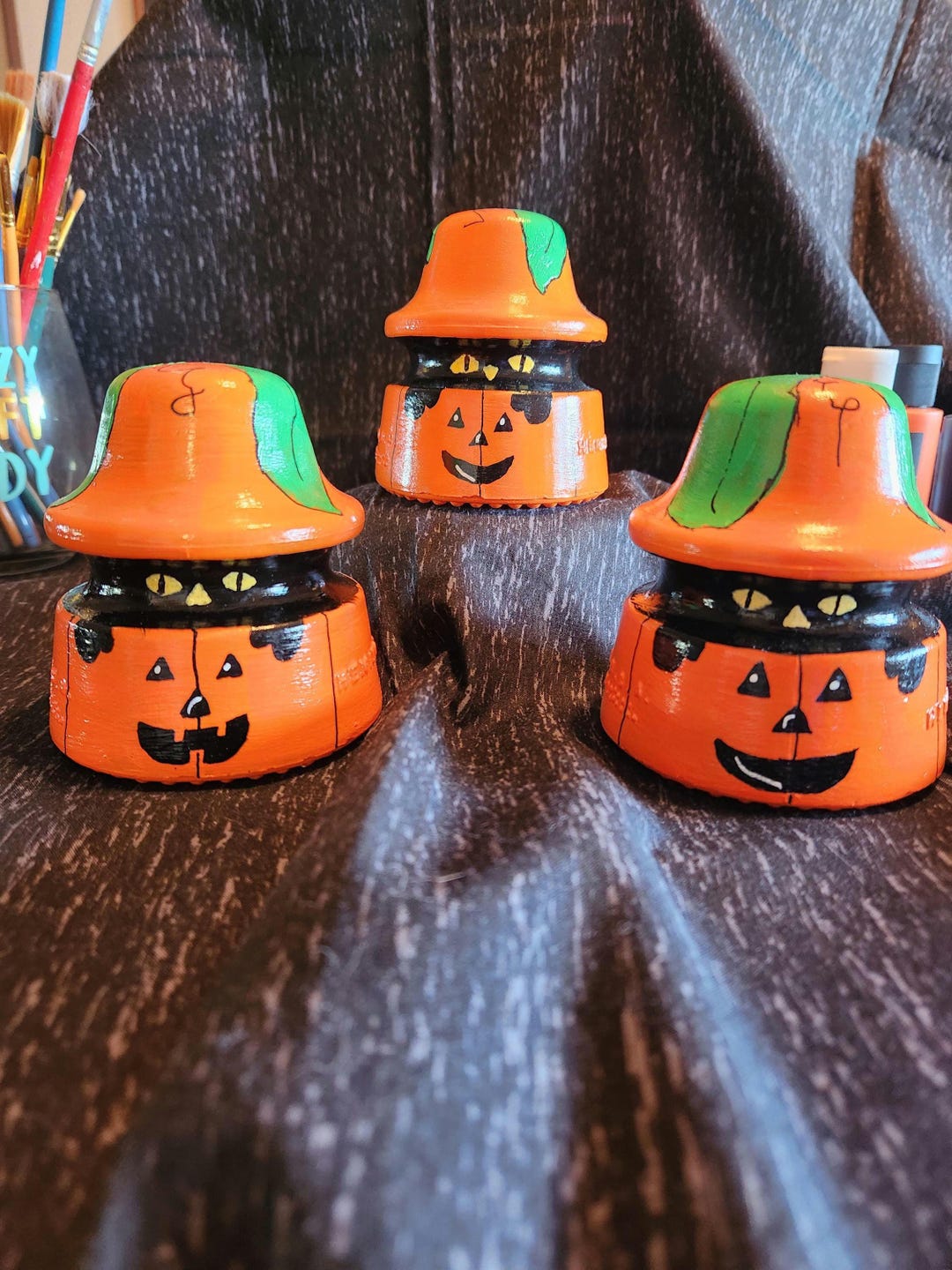 Glass Electrical Vintage Antique Insulators Hand Painted One of a Kind ...