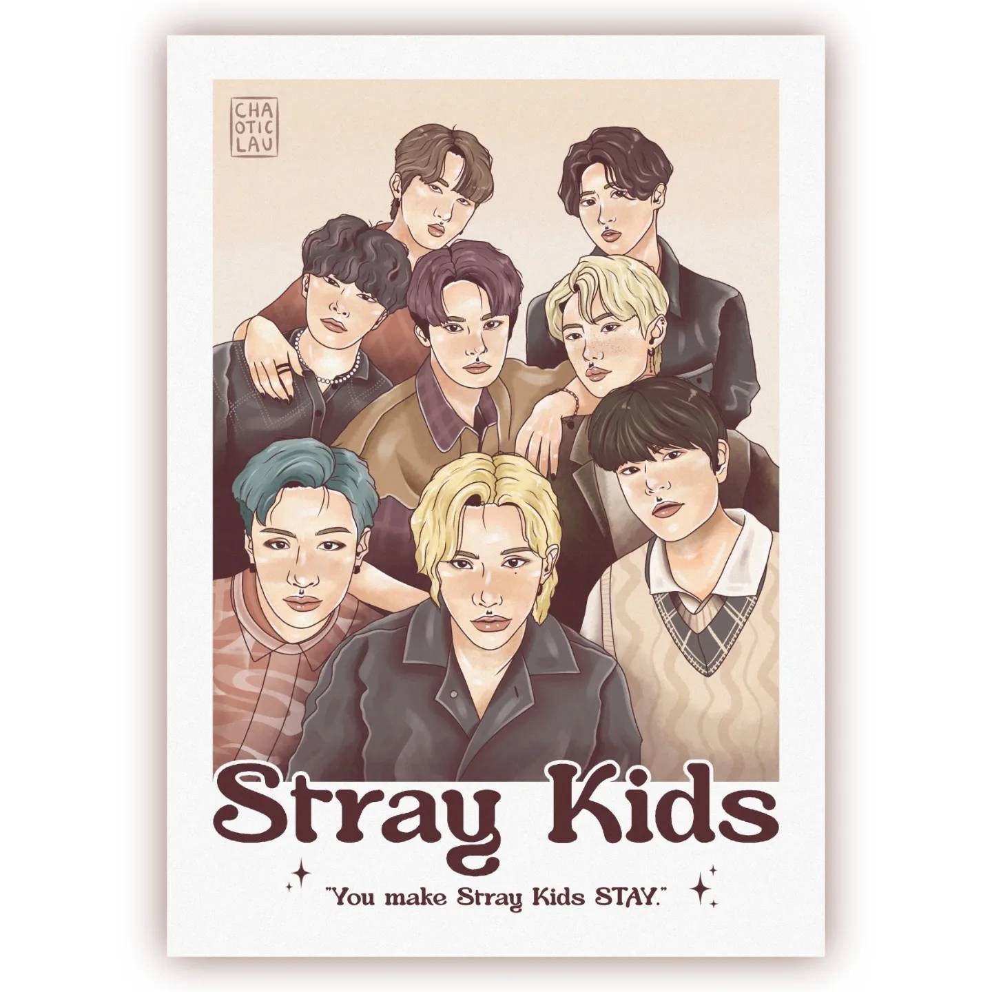 Stray Kids K Pop Cancam Magazine SKZ Fanart Retro Poster Illustration ...