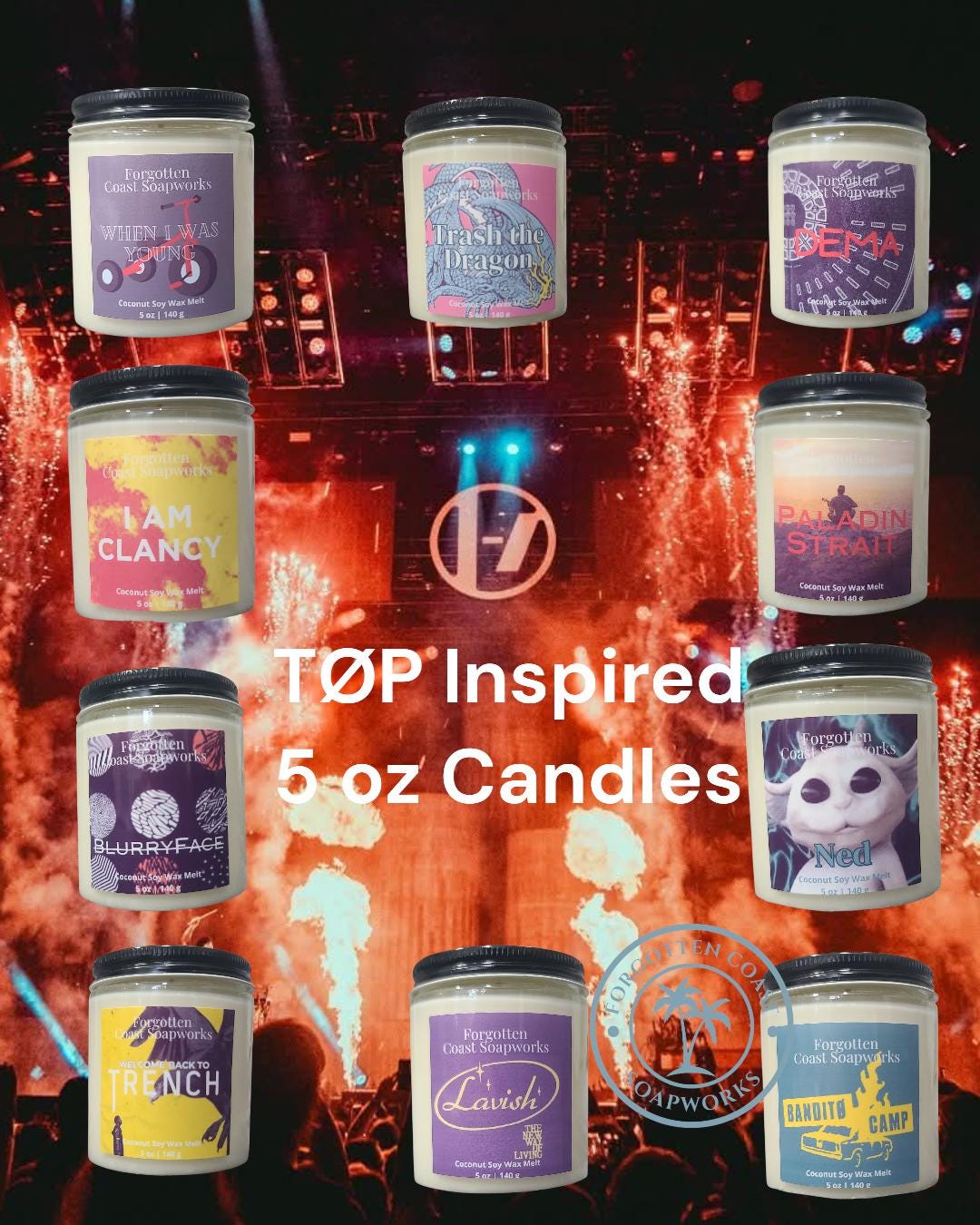 Twenty One Pilots Inspired Candles 5oz Coconut Soy Blend - Etsy