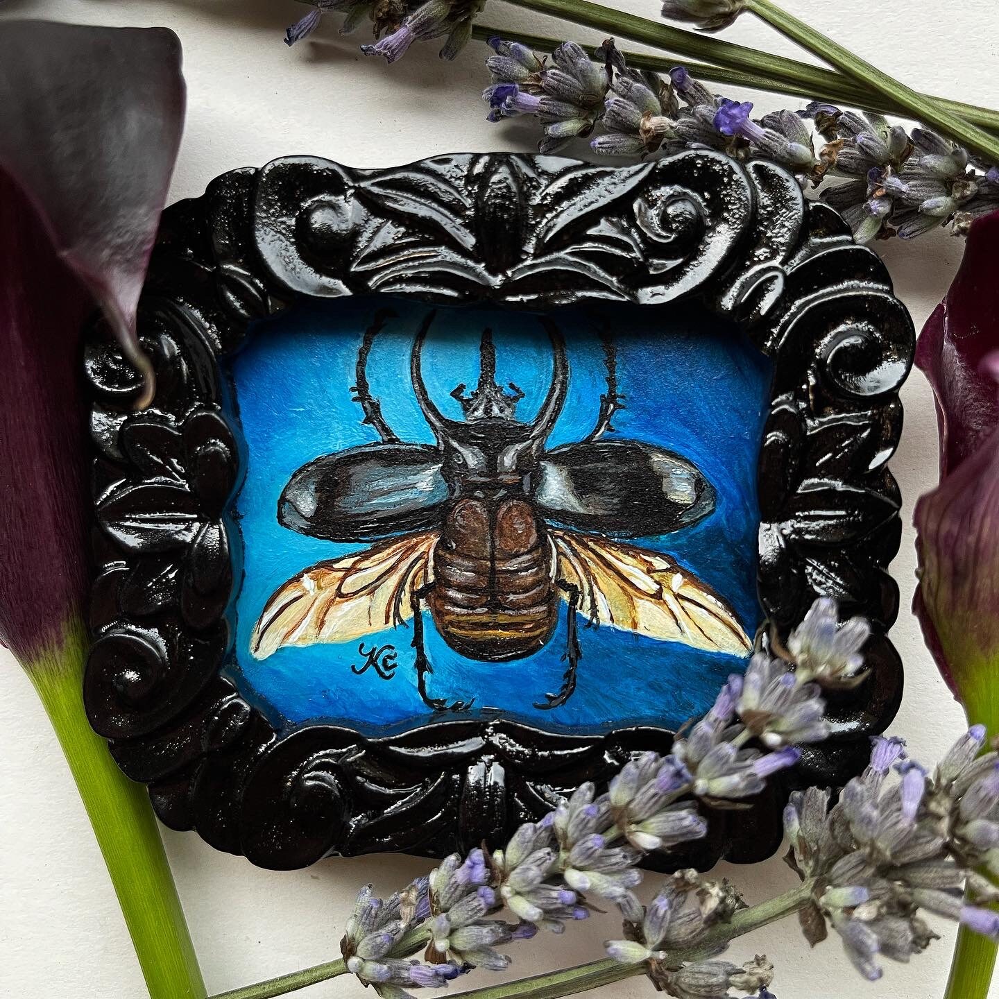 Scarab Beetle miniature painting — Kelsey Critchfield-De Ferrari