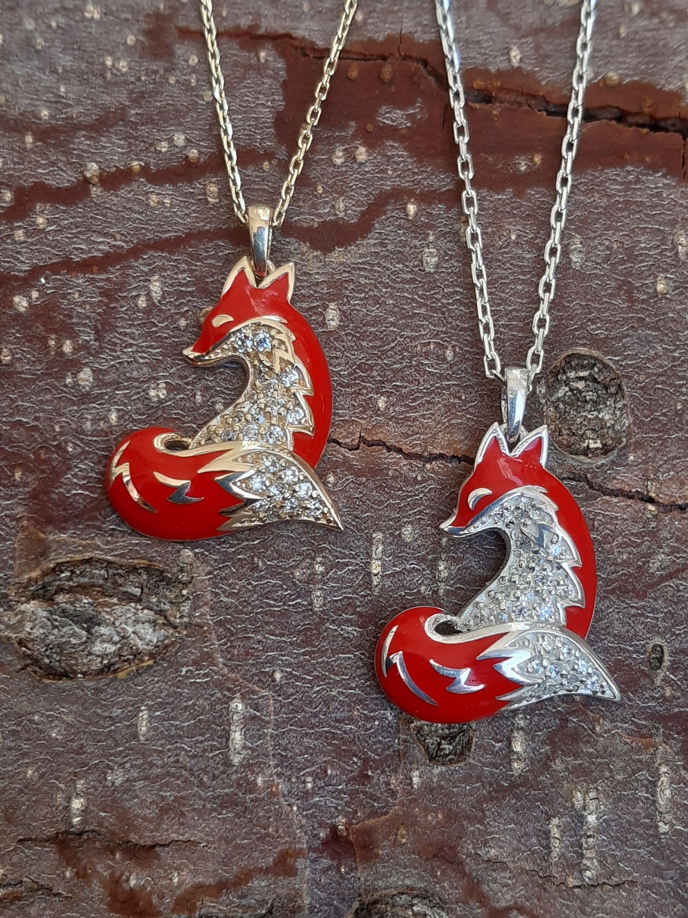 Fox Pendant Necklace 18K Gold Vixen Necklace 925 Sterling - Etsy