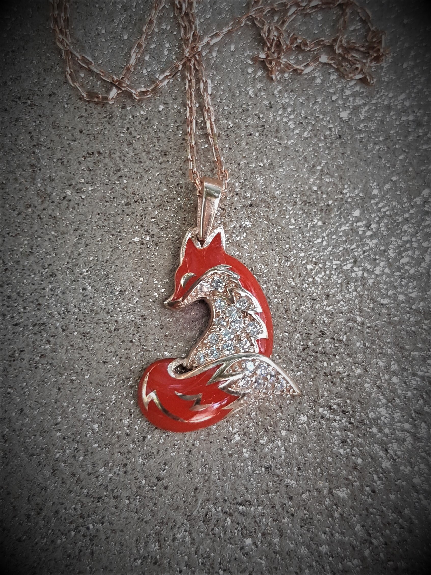 Fox Pendant Necklace 18K Gold Vixen Necklace 925 Sterling - Etsy