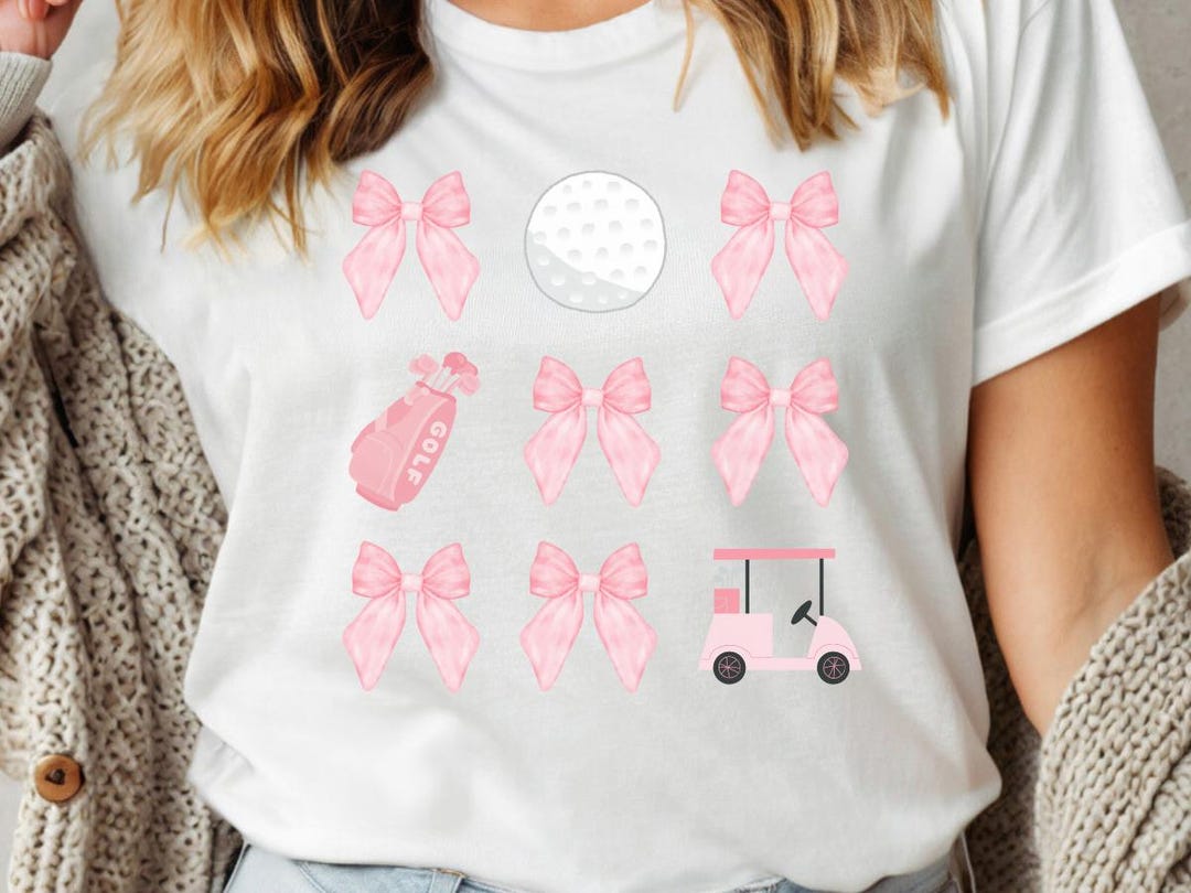 Coquette Golfer PNG | Feminine Golf PNG | Girly Golfer PNG | Pink Bows ...