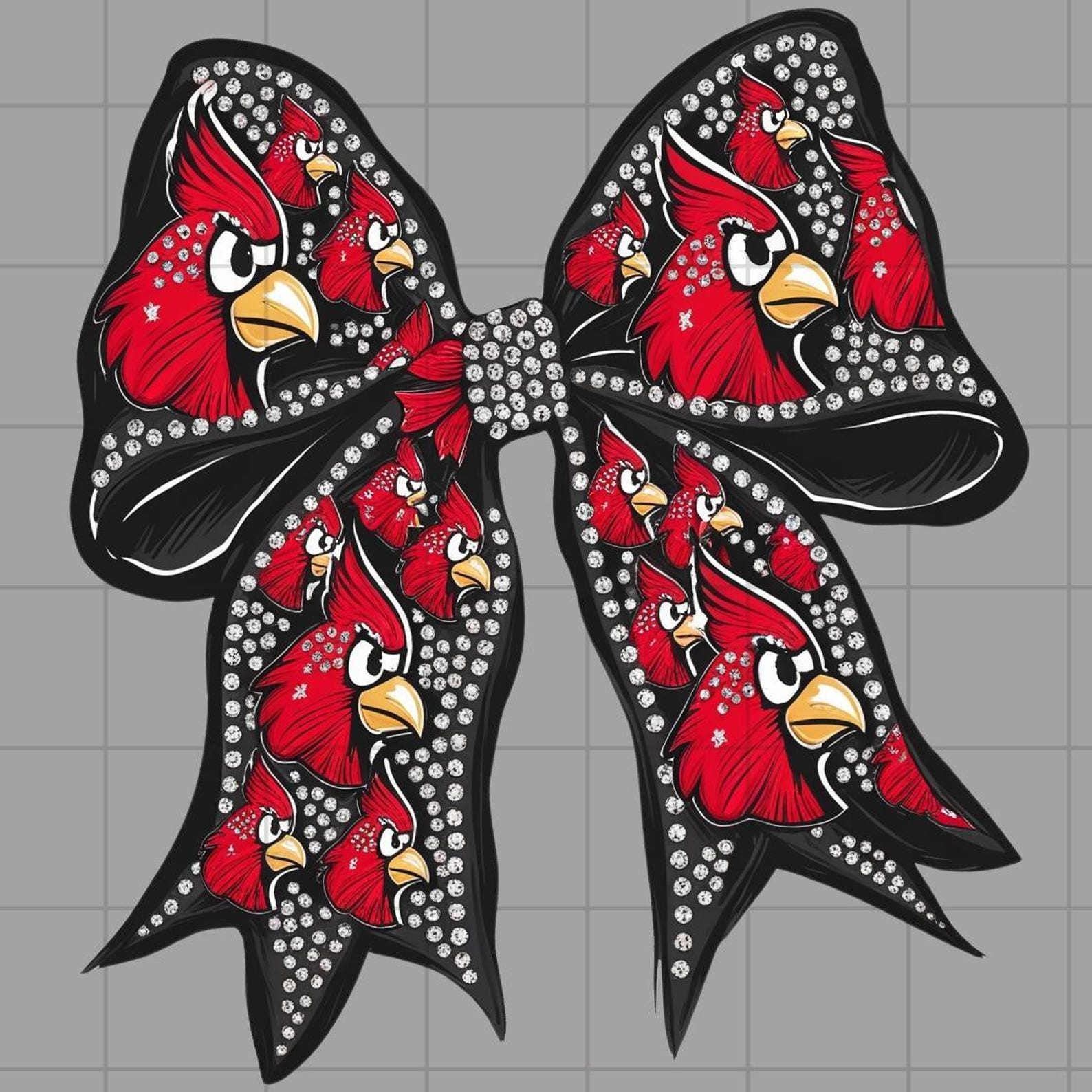 Cardinal PNG | Preppy Mascot PNG | Cardinal Pride Rhinestone Spirit Bow ...