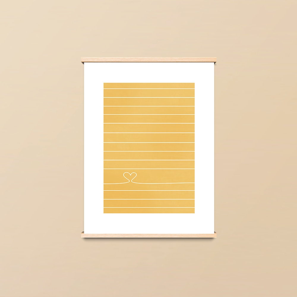 Yellow Heart Line Art/ Instant Download/ Simplistic Design/ - Etsy