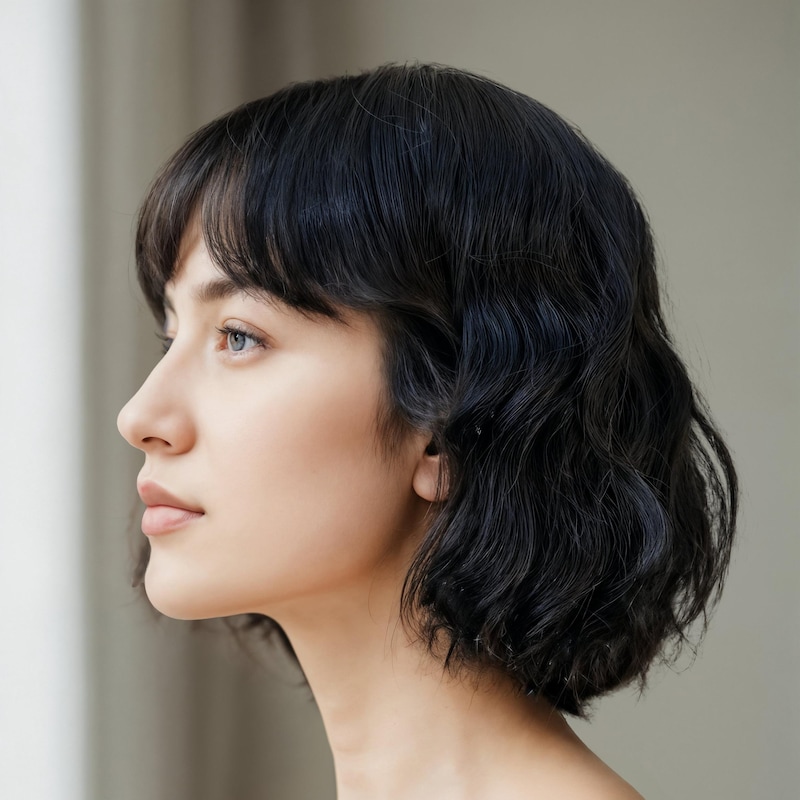 Black French Bob Wig - Etsy