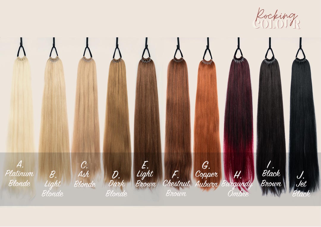 24-inch Elastic Rope Ponytail Extension | 10-bundle Straight Hair in ...