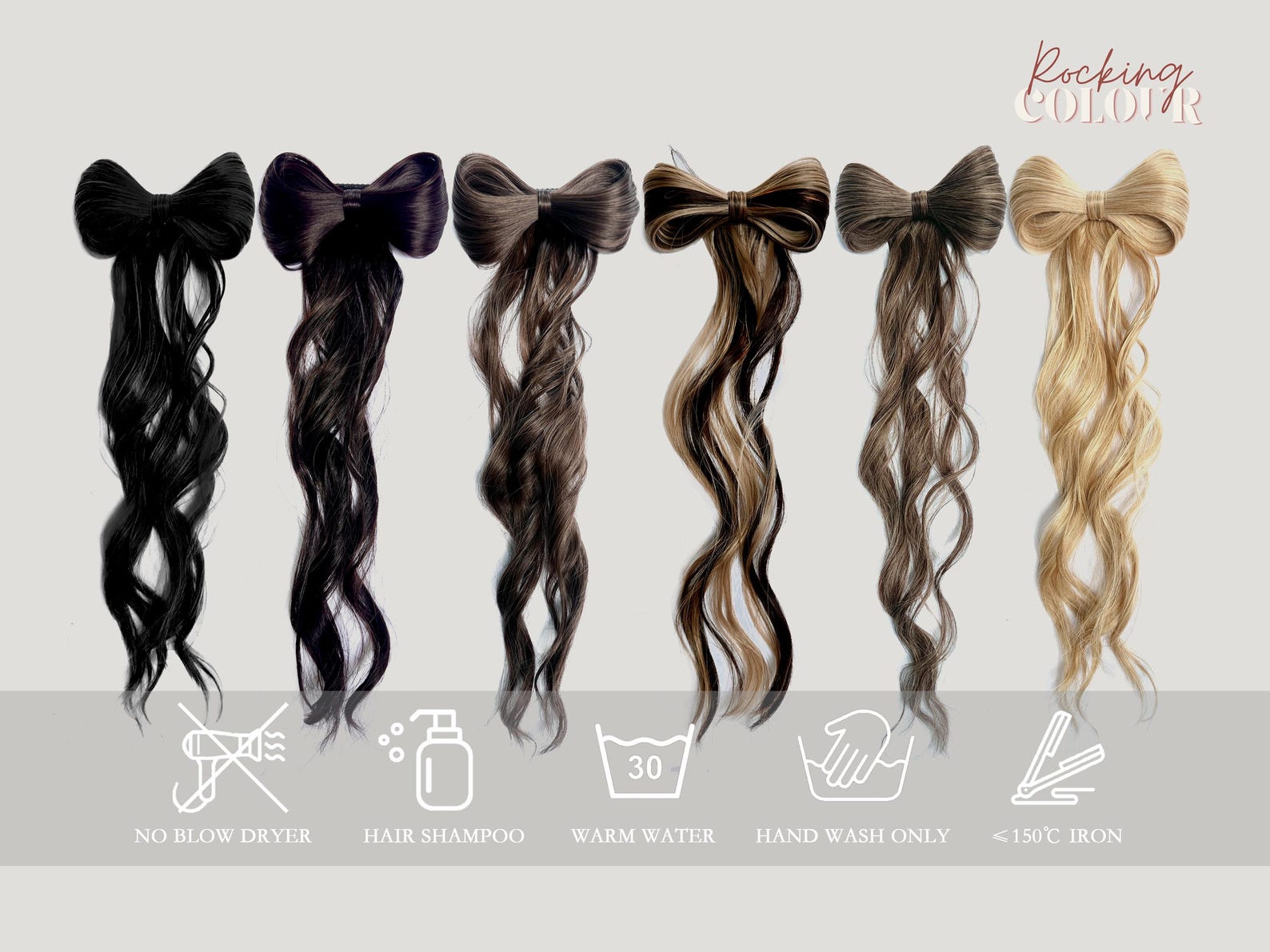 Bow Ponytail Extension Clip-in | 14-inch Wavy Synthetic Heat-resistant ...