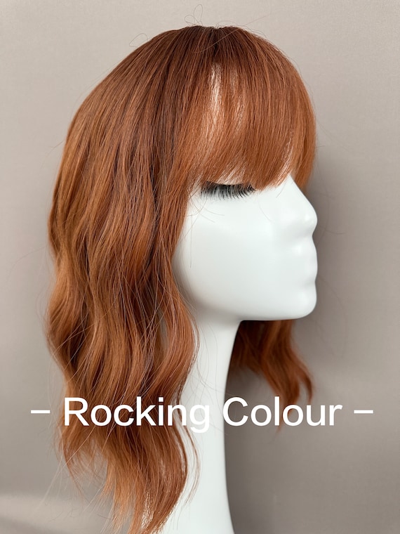 Ginger Red Wavy Bob Wig With Bangs 12 Inch Auburn Copper Short Wig. FREE Wig Cap Etsy UK