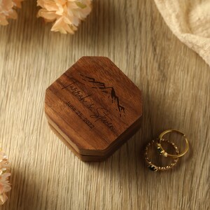 Personalized Wedding Ring Box, Square Custom Wooden Ring Carrier Box ...