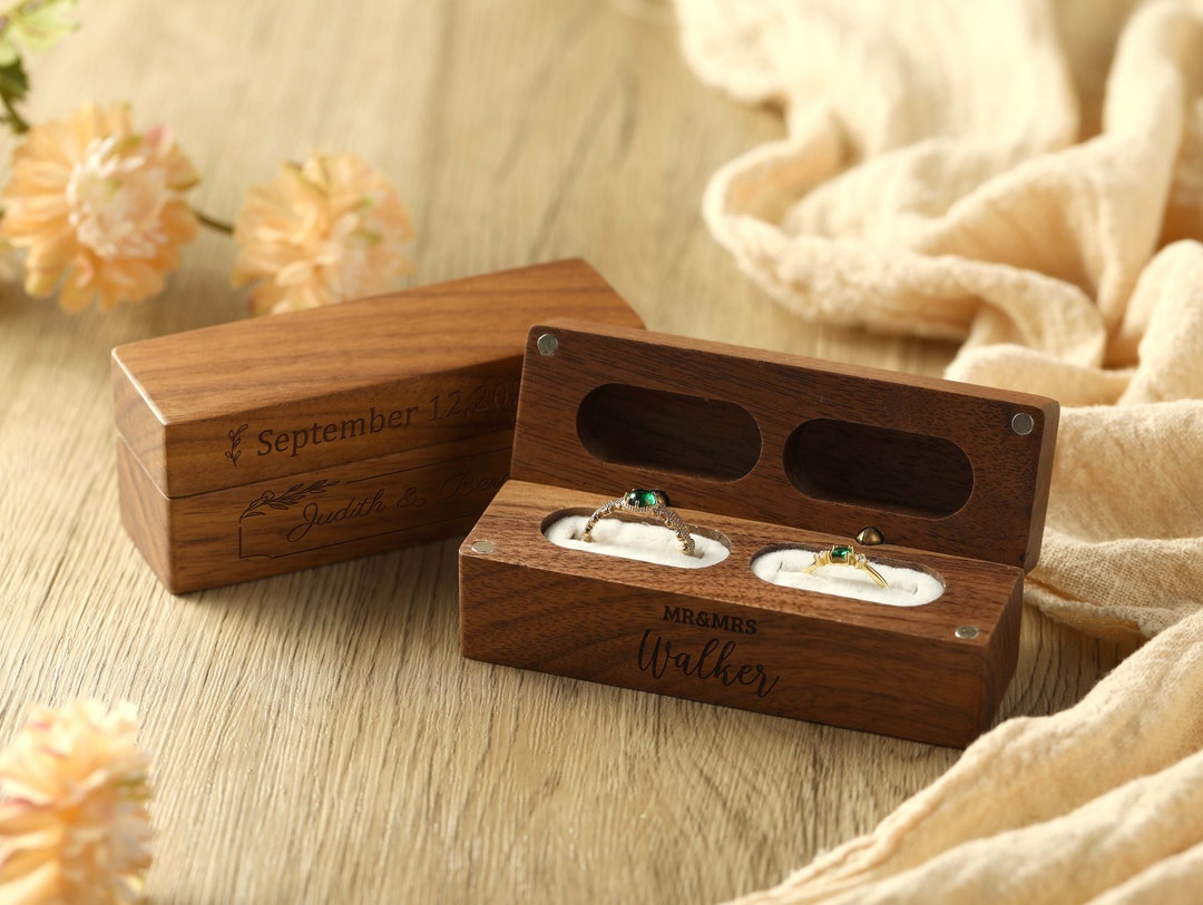 Customized Engagement Ring Box, Wedding Ring Box, Ring Support Box ...